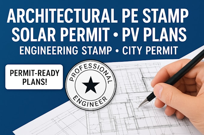 Review and provide architectural pe stamp, solar permit, pv ...