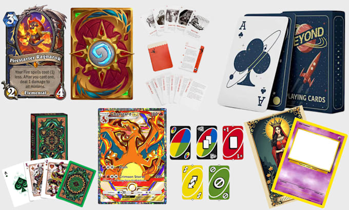 Custom playing card design card game design board game design rule book ...