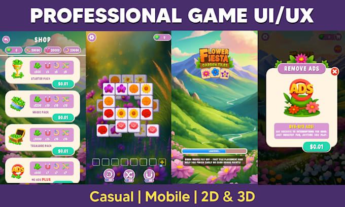 Design professional game ui ux for mobile casual 2d 3d games by ...