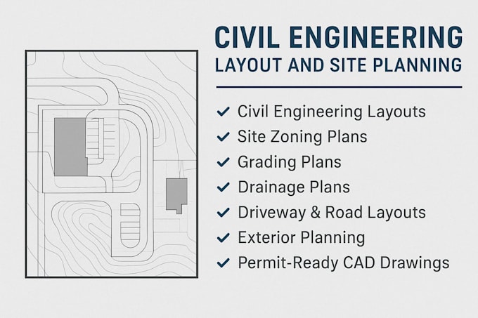 Design civil engineering site layouts, grading plans, and site zoning ...