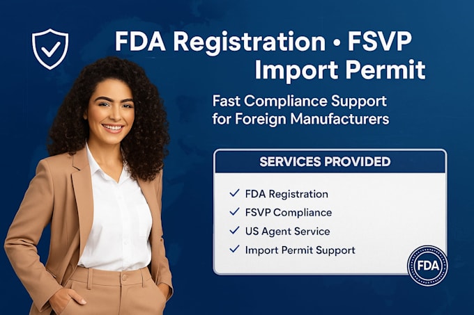 Ayuda con registro en fda, fsvp, agente en ee. uu. y permisos de ...