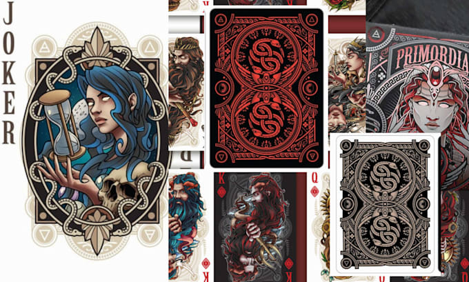 Custom playing card design card game board game design rule book back ...