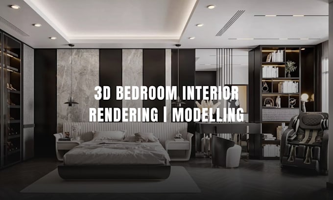 Do 3d bedroom interior design 3d rendering, 3d interior modelling, cgi ...
