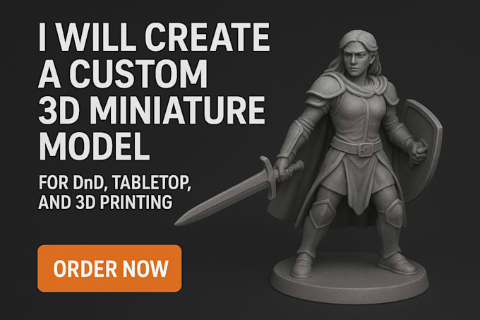 Create a custom 3d miniature model for dnd, tabletop, and 3d printing ...