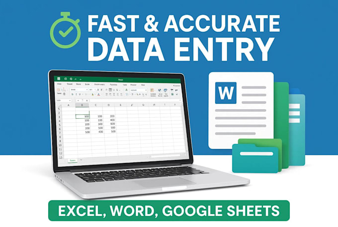 Enter your data into excel, google sheets, or docs quickly and ...