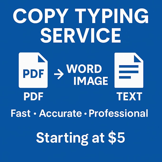 Do fast copy typing, pdf to word, image to text typing accurately by ...