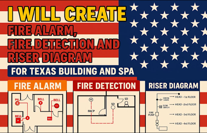 Create fire alarm, fire detection and riser diagram for texas building ...
