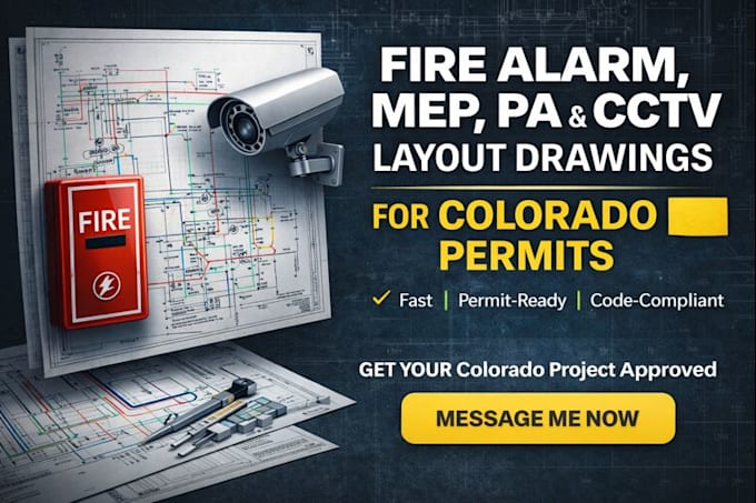 Design fire alarm, mep, pa, cctv layout drawings for colorado permits ...