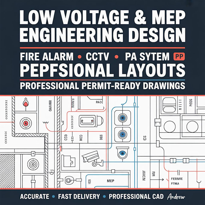 Design fire alarm, mep, pa system and cctv layout drawings ...
