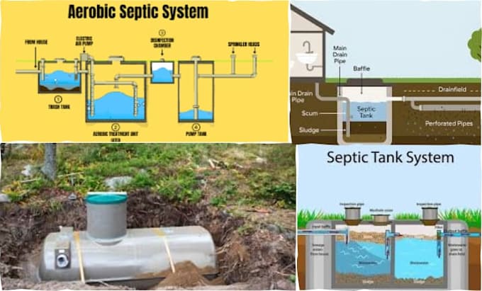 Design septic tank, drip irrigation, mound, aerobic, spray, plumbing ...