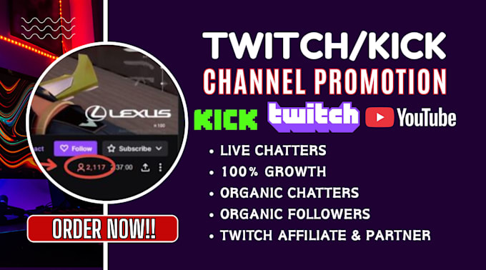 Promote your twitch and kick stream with real viewers and active ...