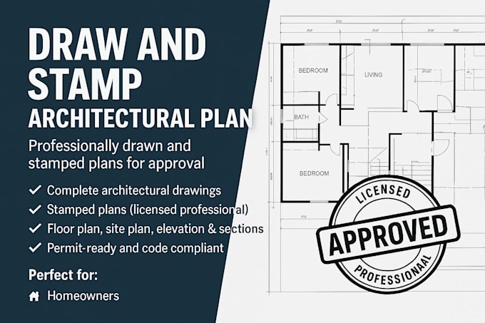 Draw and stamp architectural plan by Israelitemotion | Fiverr
