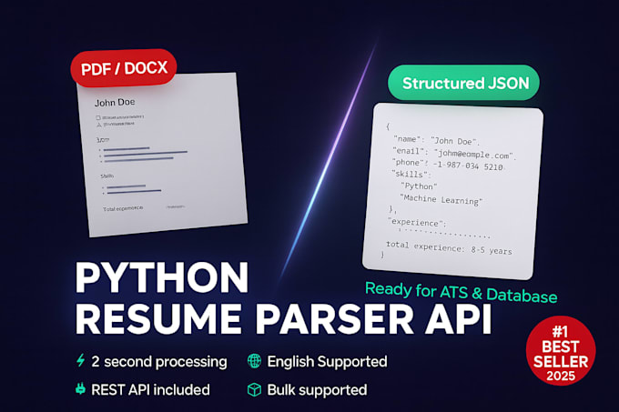 Deliver a resume parser script or api by Trashu_nlp | Fiverr