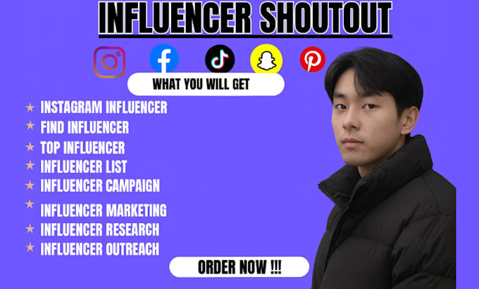 Create, influencer shoutout influencer out research by Akakhadijah | Fiverr