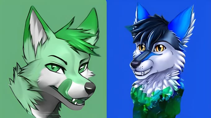 Draw custom furry profile picture furry character chibi furry pfp furry ...