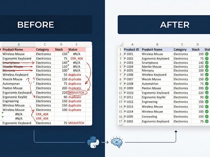 Clean and classify excel data using ai scripts by Logic4solutions | Fiverr