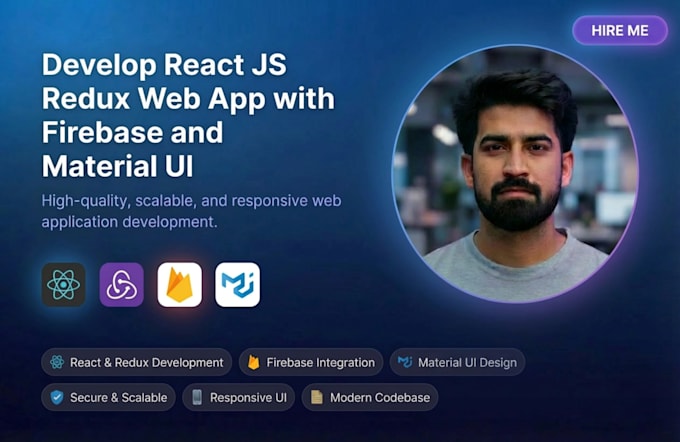 Develop react js redux web app with firebase and material ui by Rifat55555 | Fiverr