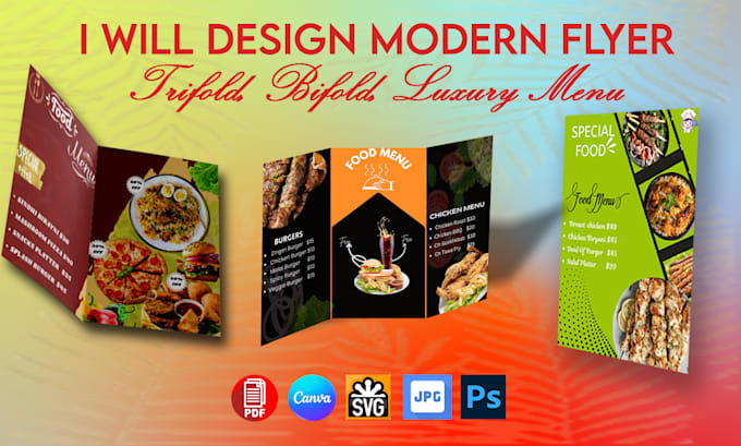 Design modern trifold, bifold luxury and minimalistic menu design by ...