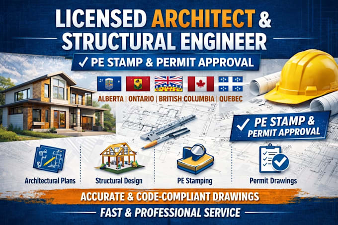 Licensed architect structural engineer pe stamp alberta ontario ...