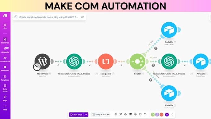 Setup make com automation, make com, make automation, made by ...