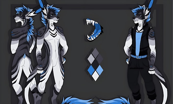 Draw furry art fursona nsfw furry ref sheet anthro ref sheet by ...