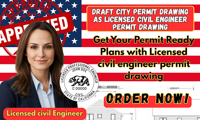 Draft city permit drawing for civil engineer permit drawing adu, garage ...