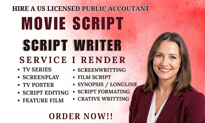 Edit animation film pitch deck, write tv series, movie script, stage ...