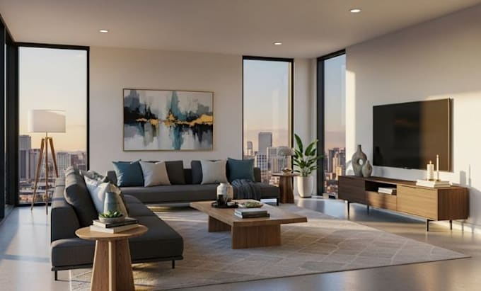 Render 3d interior design with high quality photo realistic rendering ...