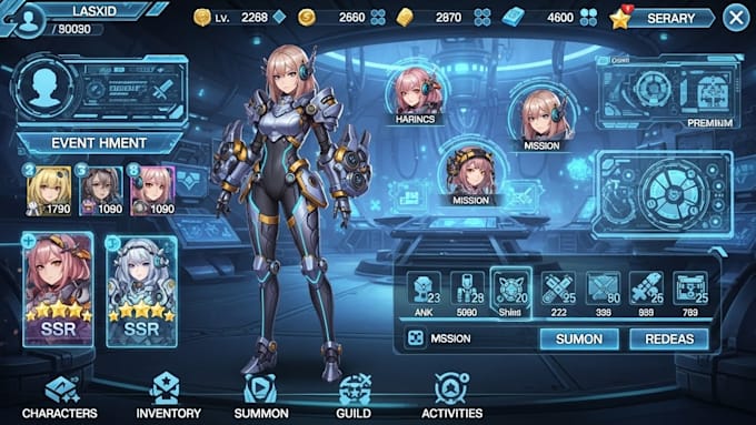 Design responsive unreal engine ui, unity game ui ux, 2d 3d menu hud ...