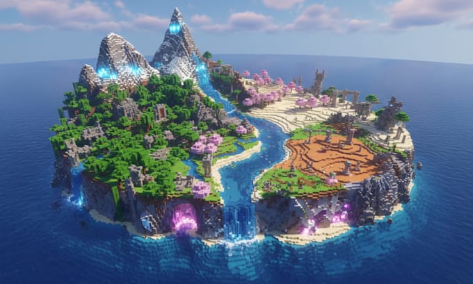 Build minecraft map world minecraft hub spawn lobby for java and ...