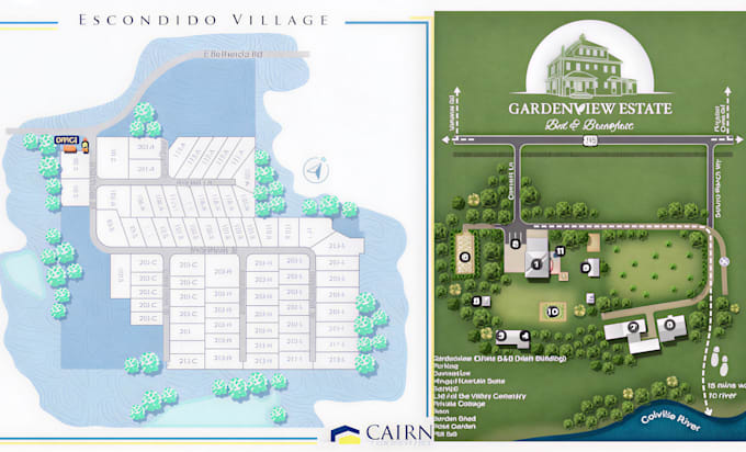 Draw vector site plan map illustration for real estate property by ...