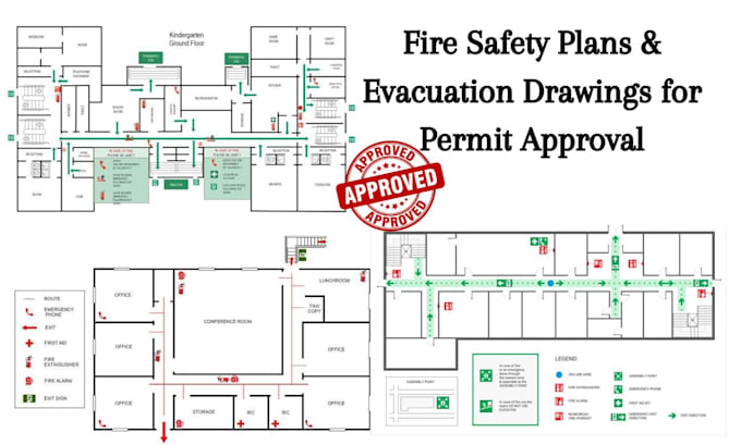 Prepararé planes de seguridad contra incendios y dibujos de evacuación ...