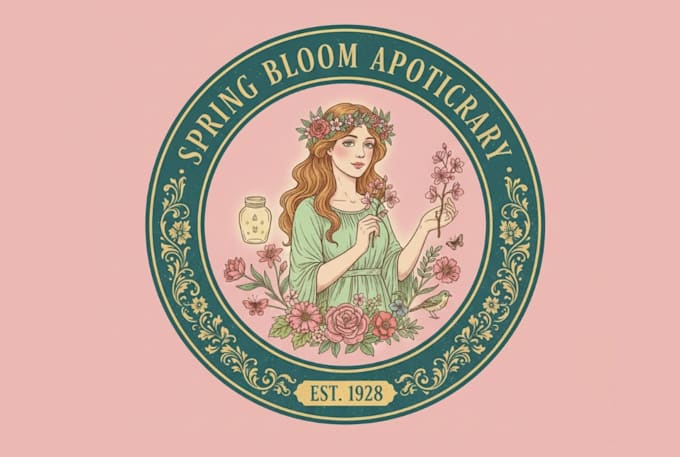 Make a vintage spring female mascot logo for your brand by Garyiyre ...