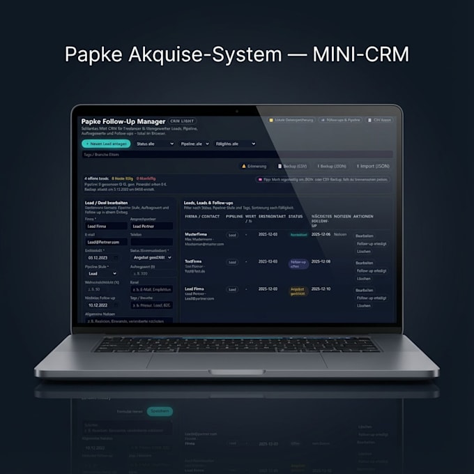 Give you a simple crm template to organize leads and follow ups by ...
