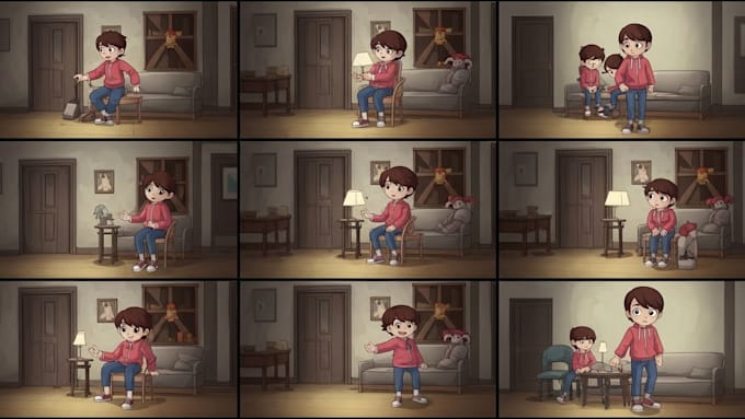 Design storyboard for animation video, animatic storyboard in frame by ...