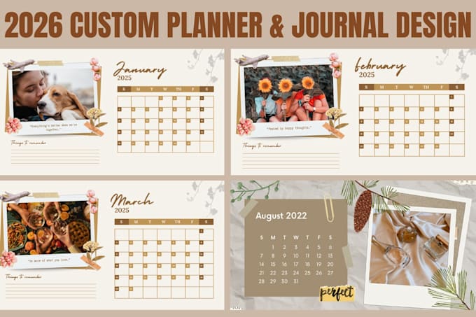 Design custom calendar planner, wall calendar, desk calendar by Linda ...