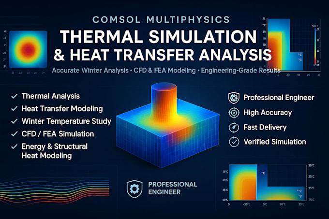 Run comsol multiphysics thermal simulation ,heat transfer analysis by Engr_lucas111 | Fiverr