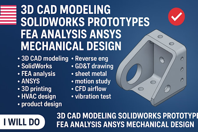 3d cad modeling solidworks prototypes fea analysis ansys mechanical ...