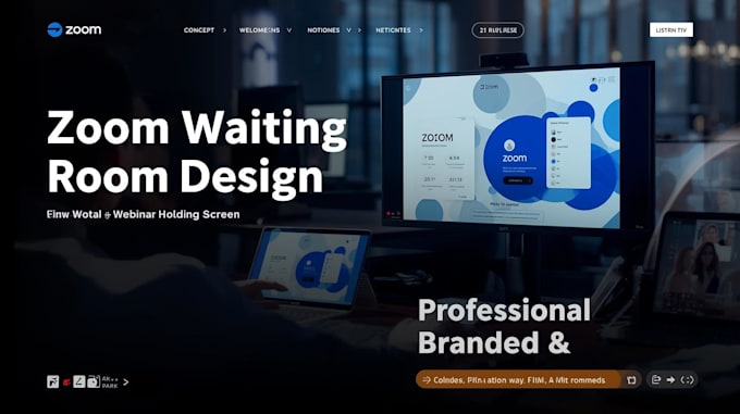 Zoom waiting room screen webinar holding slide virtual event background ...