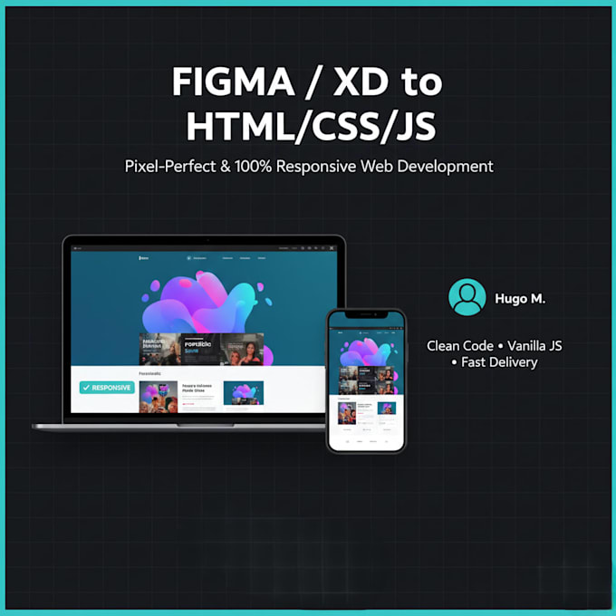 Convert your figmadesign toresponsive html css javascript by Chuguinhu | Fiverr