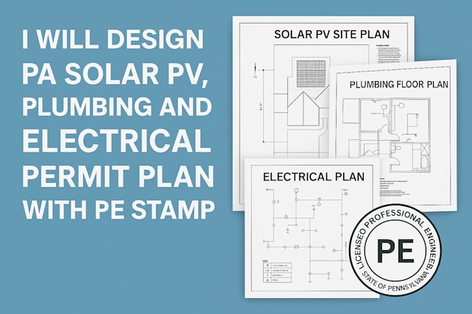Design pa solar pv, plumbing and electrical permit plan with pe stamp ...