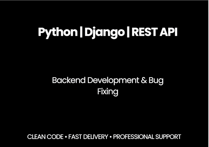 Build a clean django rest api backend for your application by Shekarrepaka | Fiverr