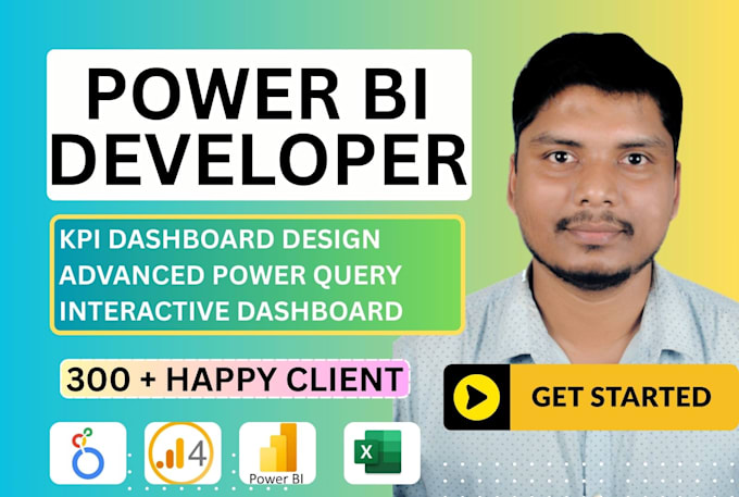 Be your power bi developer for interactive kpi dashboard, excel as data analyst by ...