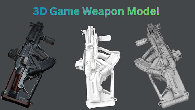 Create 3d game assets 3d modeling weapon 3d model game art blender game ...