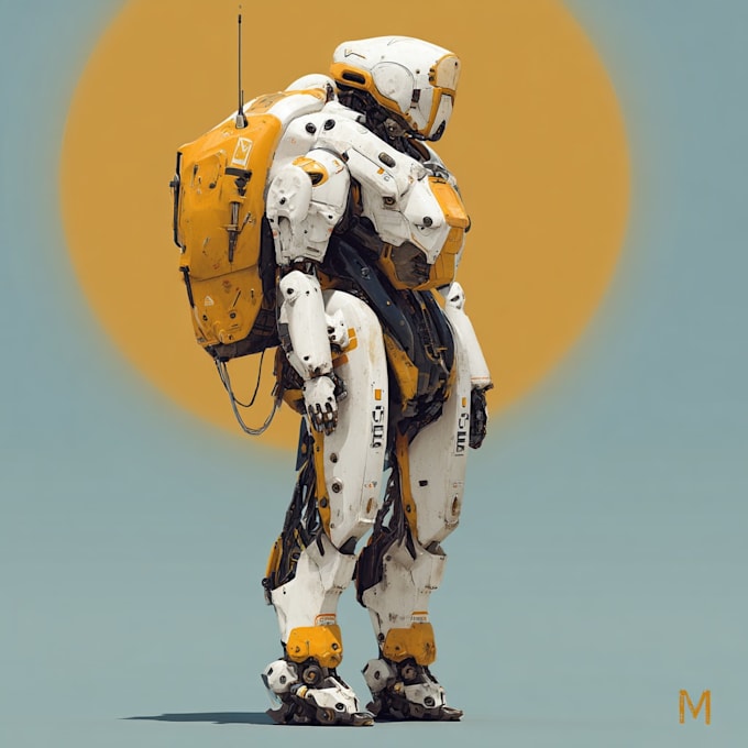 Do anime style mecha robot illustrations by Guinedart | Fiverr