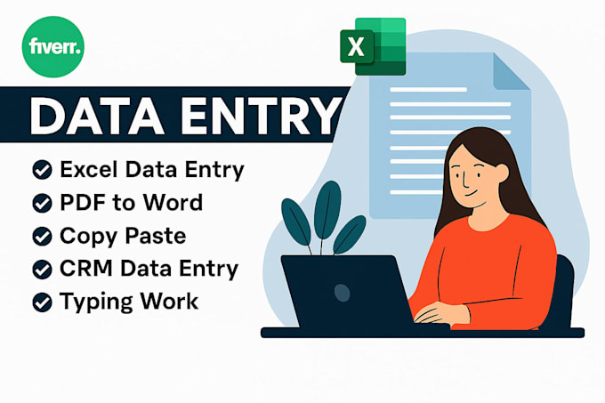 Do accurate data entry, pdf to word, excel tasks and typing by Krnmrya | Fiverr