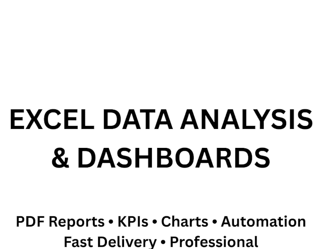 Excel data analysis dashboards by Databynebojsa | Fiverr