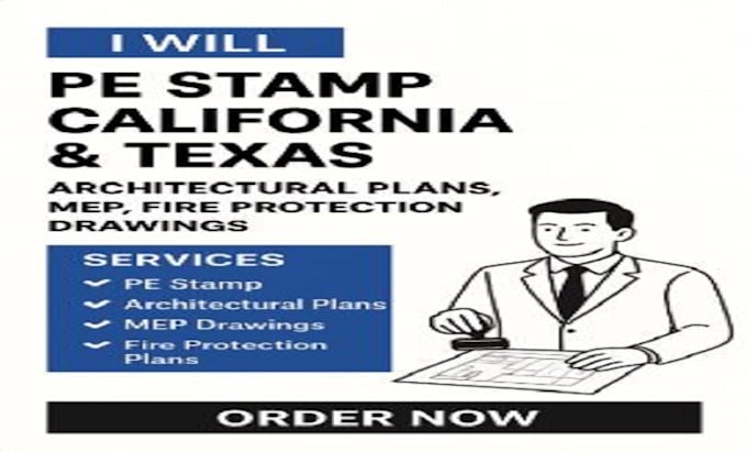 Pe stamp california and texas architectural plans, mep, fire protection ...