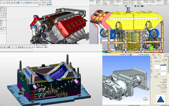 Do 3d cad design mechanical assembly ansys simulation 2d drawing in ...