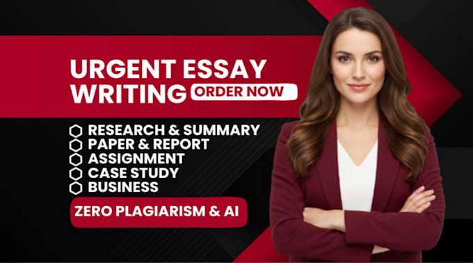 Do urgent essay writing, case study, report, research or summary by ...